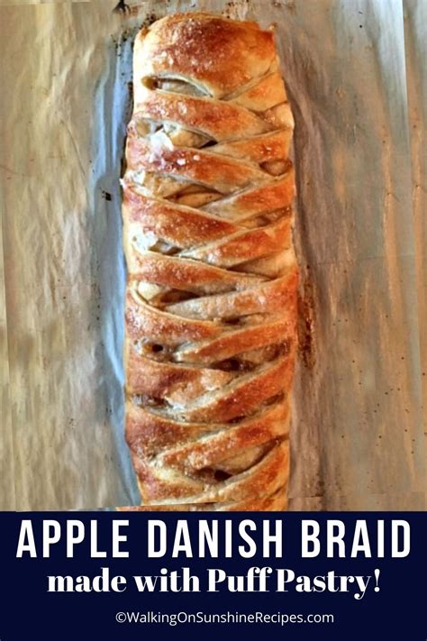 Apple Cream Cheese Puff Pastry Braid Walking On Sunshine