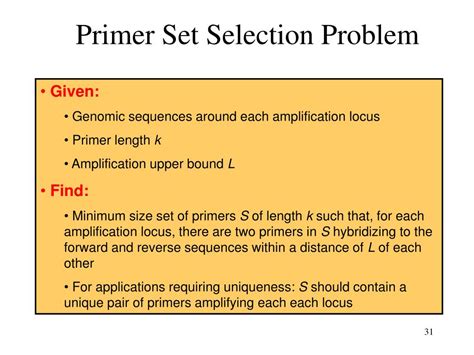 Ppt Combinatorial Optimization Methods For Reliable Genomic Based Detection Systems Powerpoint