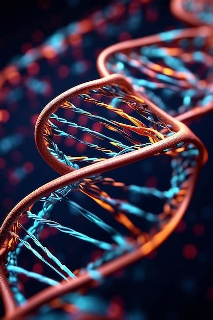 Premium Photo 3d Dna Strands On An Abstract Background