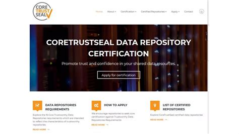 Certification Of Data Repositories Coretrustseal Ppt