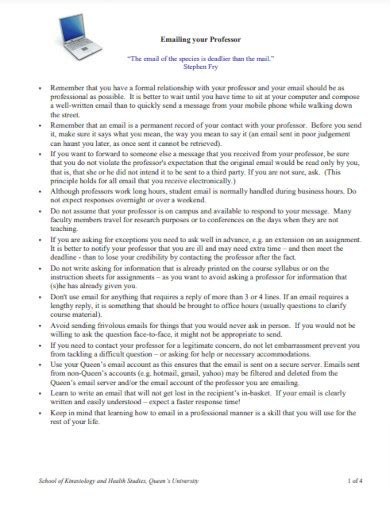 Email To Professor Examples To Download