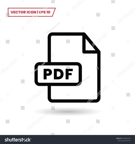 Pdf Icon Vector Pdf File Sign Stock Vector Royalty Free 1950290182 Shutterstock