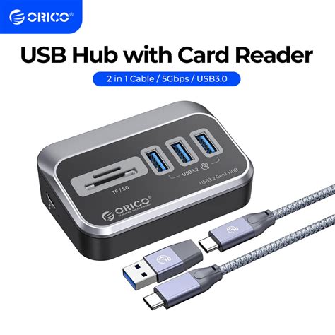 ORICO USB C Hub To SD Card Reader 3 Port USB 3 2 GEN 1 Hub With 5V 2A Power Supply Type C Port
