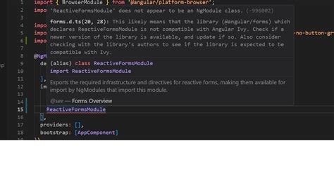 Erro Na Importação Do Reactiveformsmodule Angular Design De Componentes Com Acessibilidade