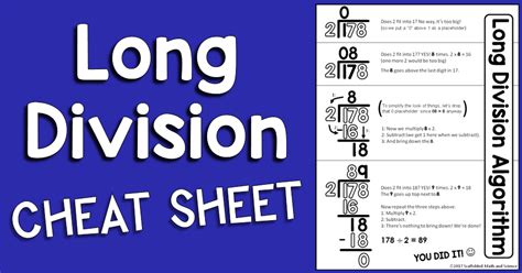 long division cheat sheet