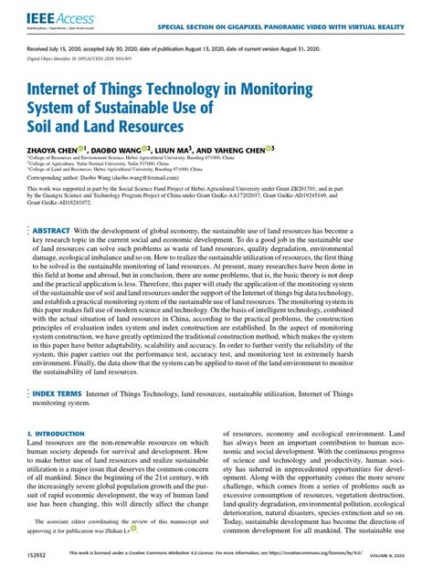 internet of things technology in monitoring system of sustainable use
