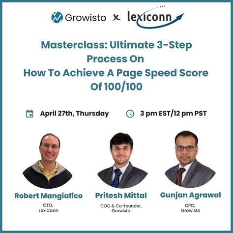 Masterclass Ultimate 3 Step Process On How To Achieve A Page Speed