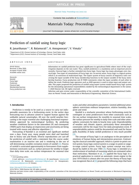 pdf prediction of rainfall using fuzzy logic
