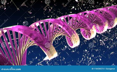 Background With Rotating Abstract DNA D Rendering Stock Illustration