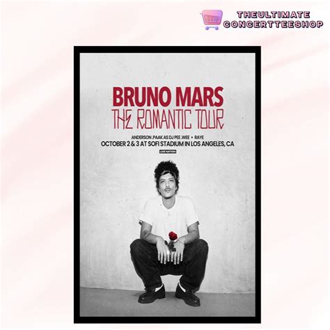 Bruno Mars The Romantic Tour 2026 Sofi Stadium Los Angeles Ca Poster