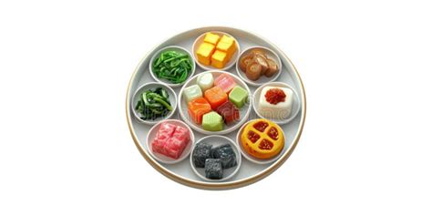 Assorted Traditional Asian Sweets And Snacks Round Platter Culinary Diversity And Cultural