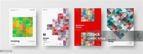 회사 Id 브로셔 템플릿 컬렉션입니다 비즈니스 프리젠 테이션 벡터 A4 수직 방향 전면 페이지 모형 세트 기업 보고서 커버 추상 기하학적 일러스트 디자인 레이아웃 번들 0