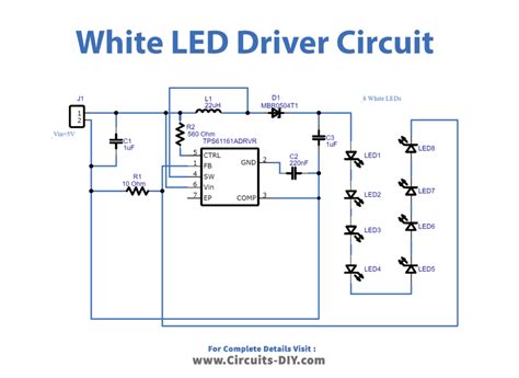 White LED Driver Circuit Using TPS61161A
