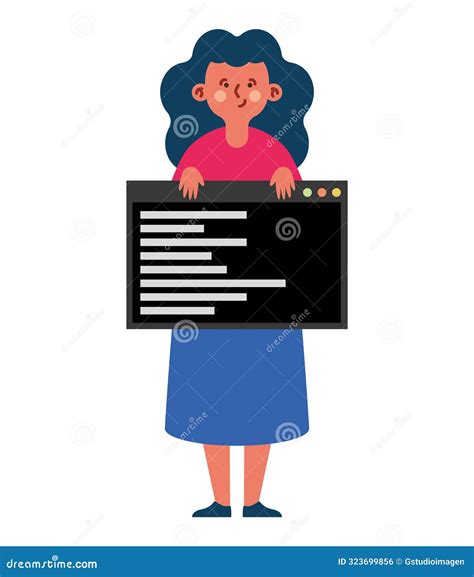 Programmer Woman Coding Technology Stock Illustration Illustration Of Coding Language 323699856
