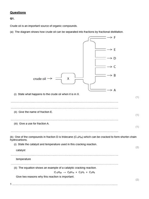 Organic Test 11a 42 Marks Pdf Alkene Alkane