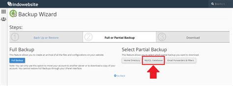 Cara Backup Dan Restore Mysql Melalui Backup Wizard Indowebsite Knowledgebase