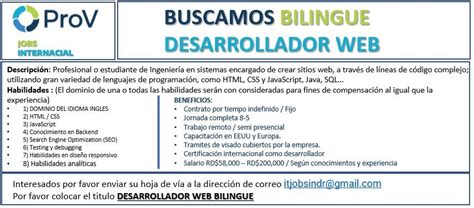 buscamos desarrollador web
