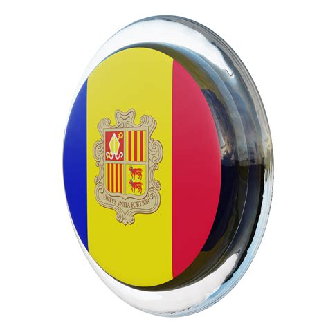 Andorra Right View 3d Textured Glossy Circle Flag 10868766 Png