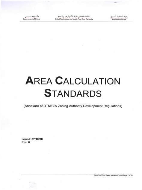 Pdf Area Calculation Standards Annexure Issued October 08 Dubai Dokumen Tips