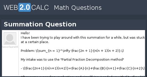 View Question Summation Question