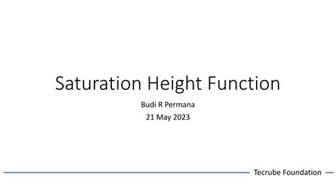 Pdf Saturation Height Function