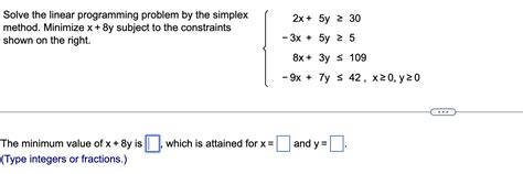 Solved Solve The Linear Programming Problem By The Simplex