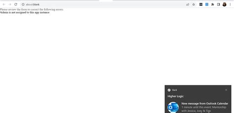 received error admin is not assigned to this app instance saml