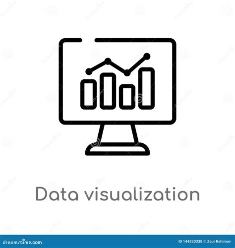 Outline Data Visualization Vector Icon Isolated Black Simple Line Element Illustration From
