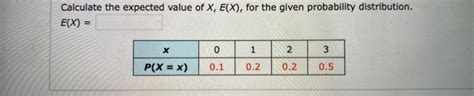 Solved Calculate The Expected Value Of X E X For The Chegg