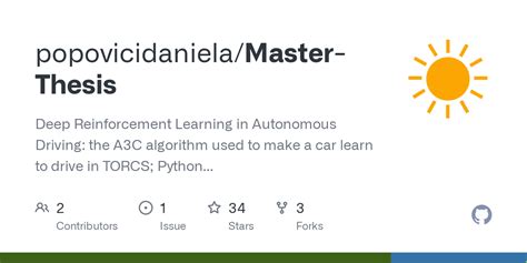 Github Popovicidanielamaster Thesis Deep Reinforcement Learning In