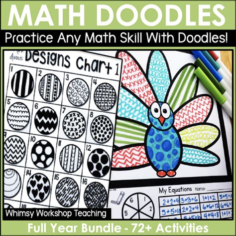 Math Doodles Seasonal Bundle Math Art Writing 1st Grade Kindergarten Easter Whimsy