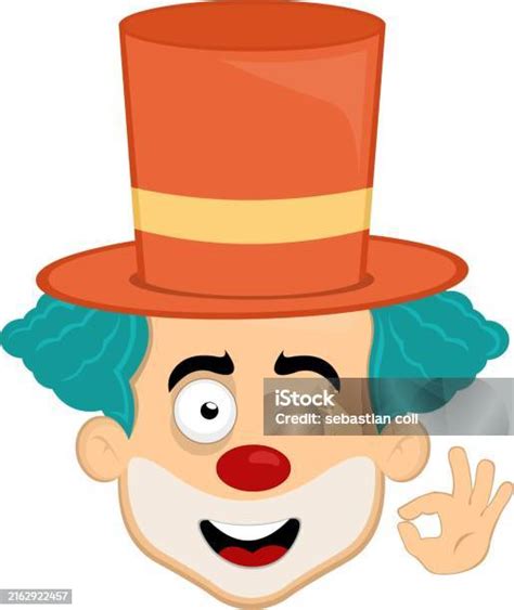 벡터 일러스트 레이 션 머리 캐릭터 광대 만화 윙크 눈 손 좋아 또는 뛰어난 제스처 계약서에 대한 스톡 벡터 아트 및 기타 이미지 계약서 고급 광대 모자 Istock