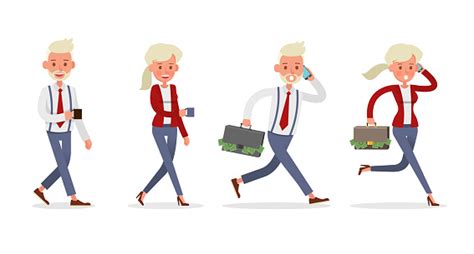 사업가 사업가 문자 벡터 디자인의 집합입니다 감정과 작업 다양 한 행동에 프레젠테이션입니다 감독에 대한 스톡 벡터 아트 및 기타 이미지 Istock