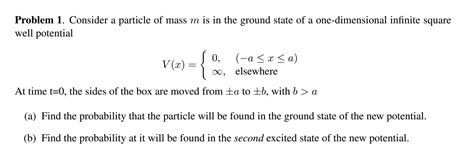 Solved Problem Consider A Particle Of Mass M Is In The Chegg