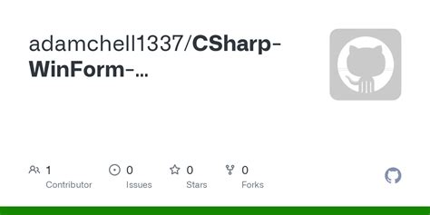 Github Adamchell1337csharp Winform Simplemultiforminputs