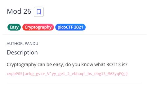 Mod 26 Picoctf Cryptography Writeup Henry Kioko Medium