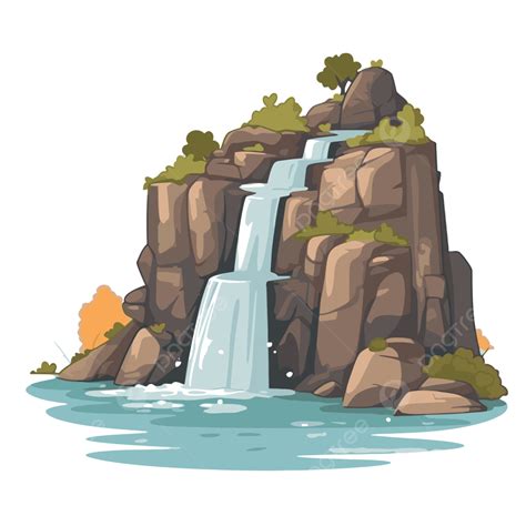 Air Terjun Vektor Clipart Air Terjun Air Terjun Daun Daun Hijau Png