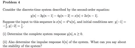solved consider the discrete time system described by the
