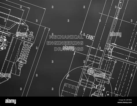 Blueprint Sketch Vector Engineering Illustration Cover Flyer