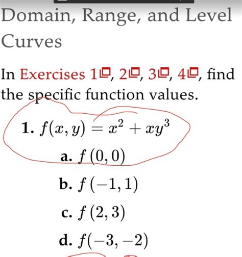 solved domain range and level curves in exercises