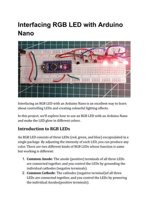 Ppt Interfacing Rgb Led With Arduino Nano Powerpoint Presentation