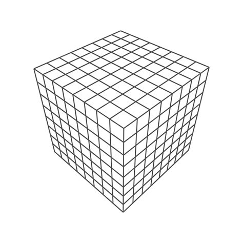 큐브 그림 낮은 폴리 라인 기하학적 추상 모양 프리미엄 벡터