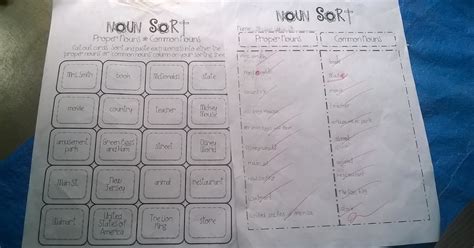 NOUN SORT Grammar Worksheets
