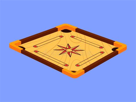 Wooden Carrom Board Game Vector Illustration Carrom Game Icon Indian