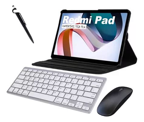 Capa Teclado E Mouse Para Tablet Redmi Pad 106 Caneta Frete Grátis