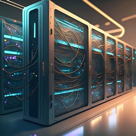 Premium Ai Image Data Center Room With Mainframe Storage Servers