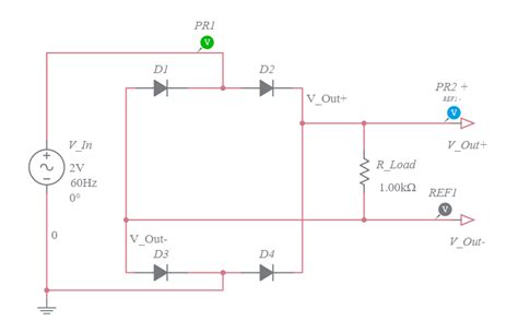 Full Wave Rectifier Multisim Live
