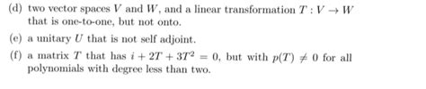 solved give an example of d two vector spaces v and w