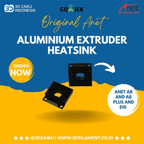 Jual Original Anet A8 And A8 Plus And E10 Aluminium Extruder Heatsink Jakarta Barat 3d Zaiku