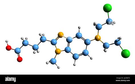 3d Image Of Bendamustine Skeletal Formula Molecular Chemical